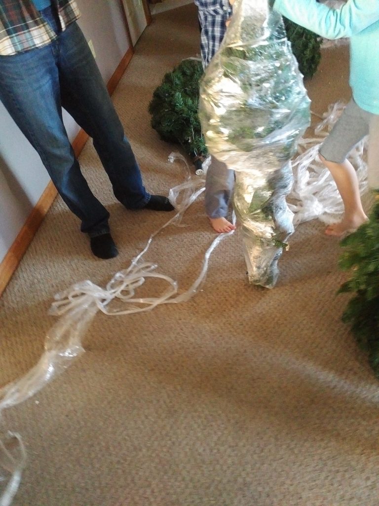 Saran wrapped Christmas Tree | Plain and not so plain